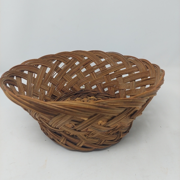 Vintage | Storage & Organization | Vintage Boho Brown Round Open Weave ...